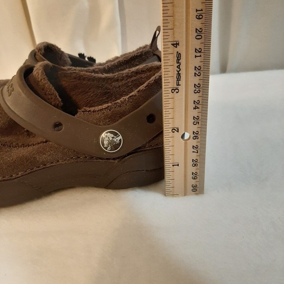 CROCS | Shoes | Crocs Brown Dawson Fleece Lined Suede Clog Slip On ...